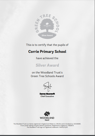 We have been awarded The Woodland Trust’s Green Tree Silver Award ...